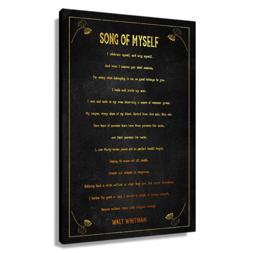 Song of Myself Poem Wall Decor Walt Whitman Quote Wall Art Poetry ...