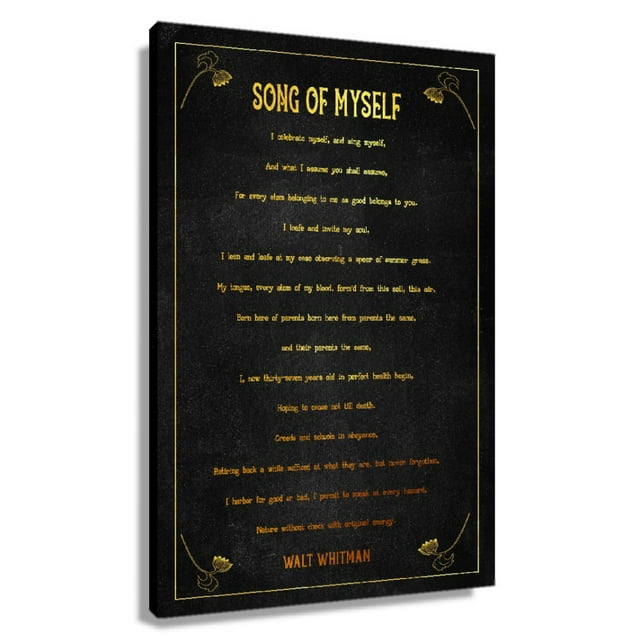 Song of Myself Poem Wall Decor Walt Whitman Quote Wall Art Poetry ...
