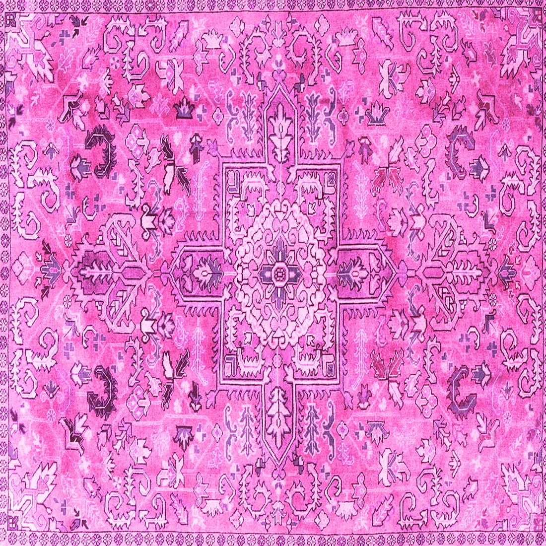 Ahgly Company Indoor Square Persian Pink Traditional Area Rugs, 4 ...