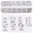 12-Piece Irregular Shape Glass Nail Art Tips Set - Elegant White ...
