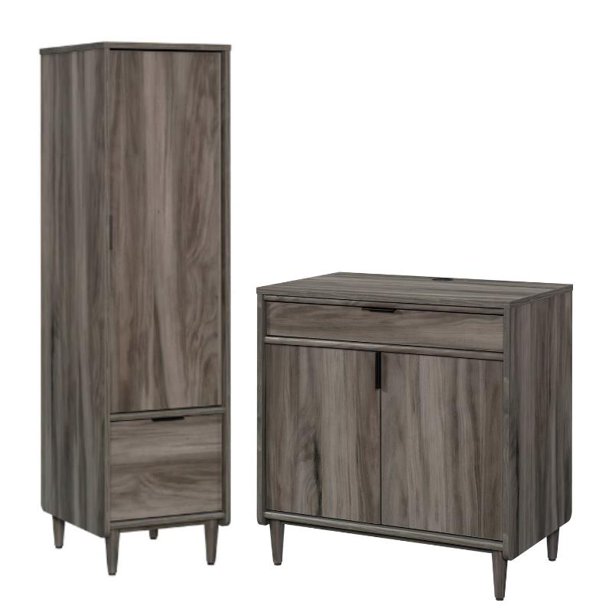 Home Square 2-Piece Set with Library Base Cabinet & Narrow Storage ...