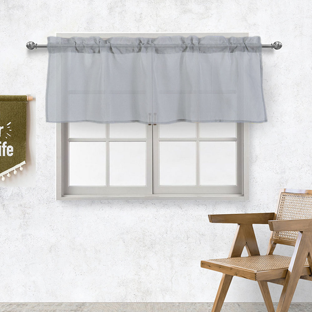 Goory Voile Sheer Window Toppers Valances Semi-Sheer Rod Pocket Curtain ...