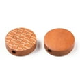 20pc Painted Natural Wood Beads Laser Engraved Pattern Flat Round ...