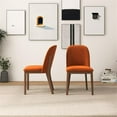 Belar Mid-Century Velvet Dining Chair in Burnt Orange (Set of 2 ...
