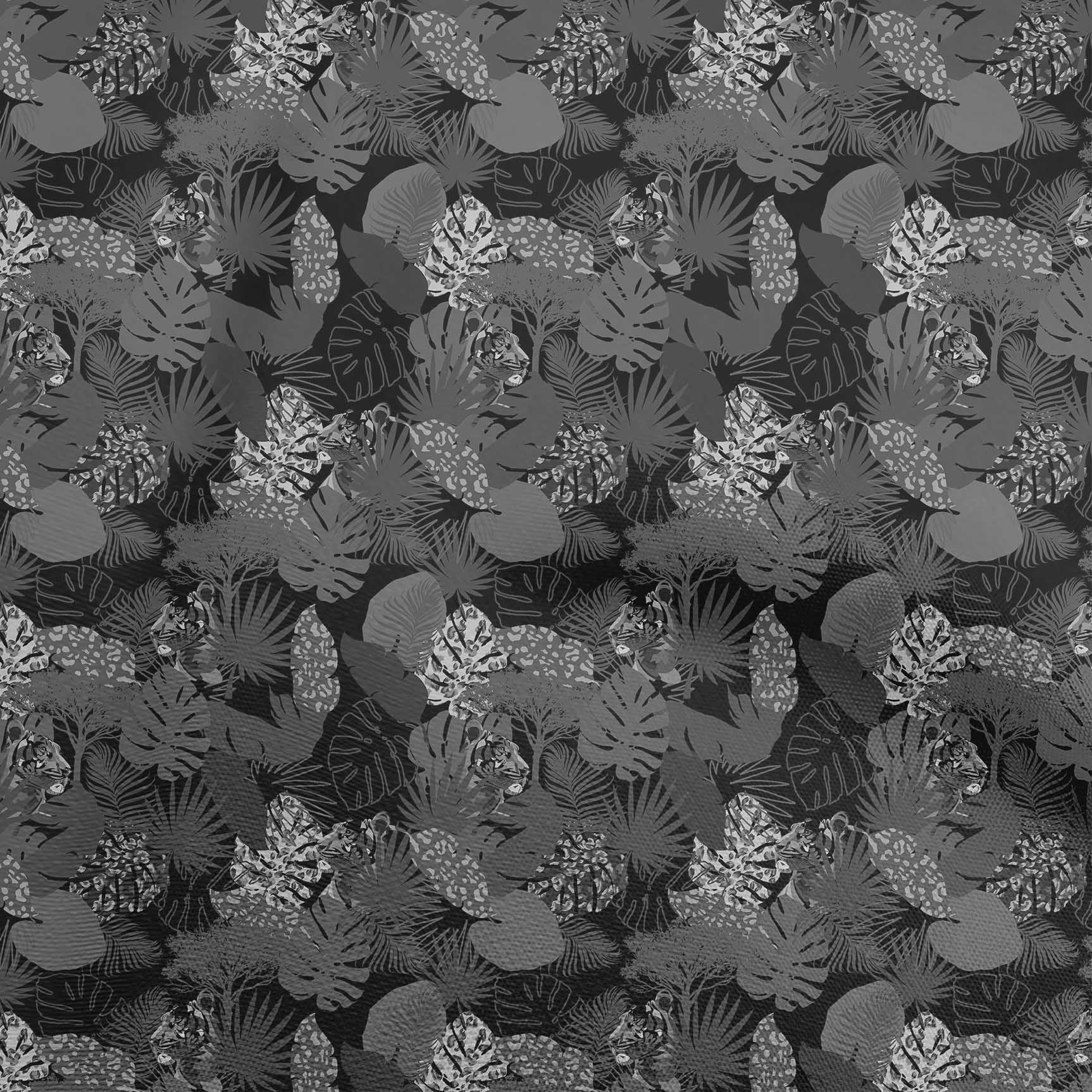 oneOone Viscose Jersey Gray Fabric Tropical Leaf Diy Clothing Quilting ...