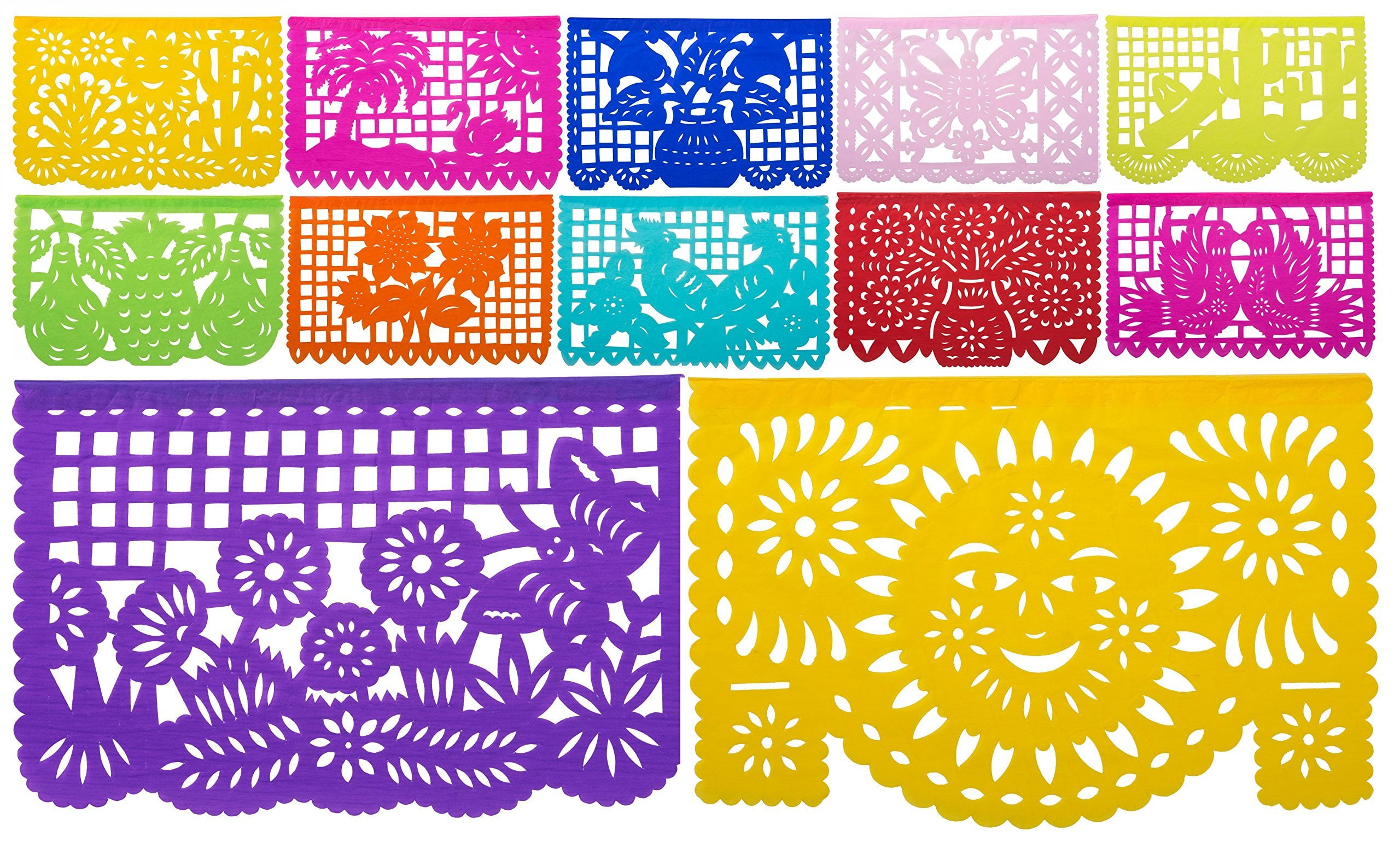 Mexican Tissue Papel Picado Banner I Salio El Sol I 12 Tissue Panels In Mexican Tissue Papel Picado Banner I Salio El Sol I 12 Tissue Panels In