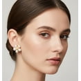 Clip on 1" gold and cream pearl round edge screw back earrings ...