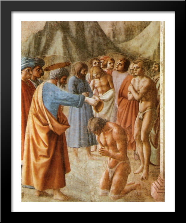 Baptism of the Neophytes 28x34 Large Black Wood Framed Print Art by ...