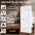 AWINLI USB Outlets Receptacles,Dual-Port USB Type Wall Socket,10-Amp ...