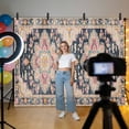 10x8ft Photo Backdrop, Vintage Boho Soft Polyester Backdrop Curtains ...