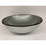 Round Foil Underlay Bathroom Sink Silver Tempered Glass Vessel Sink ...