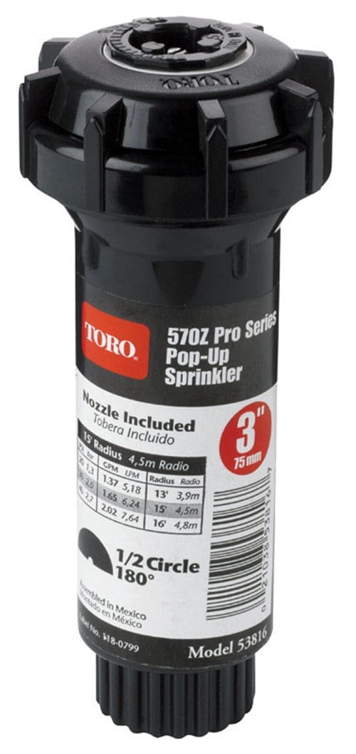 Toro 53816 3" 180-Degree 570Z Pro Series Pop-Up Fixed Spray with Nozzle ...