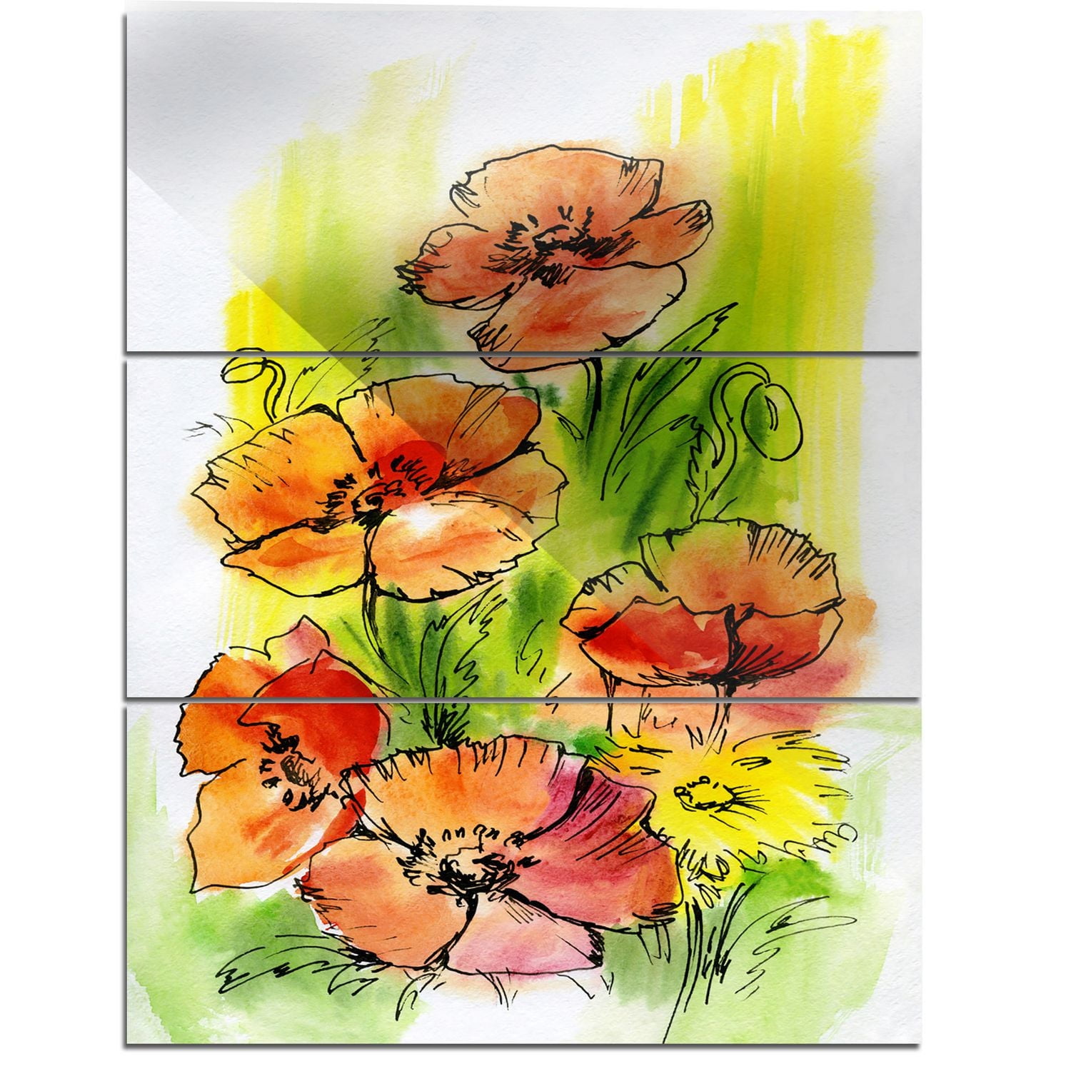 Click here for Designart Design Art Bouquet Poppies Multipanel Fl... prices