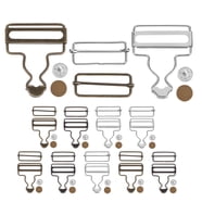 12 Sets Metal Buckles Dungaree Buckles with Rectangle Slider Fasteners ...