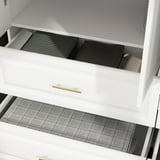 "FUFU & GAGA 4-Door Armoire, 63"" Wide Wardrobe Cabinet with Shelves ...