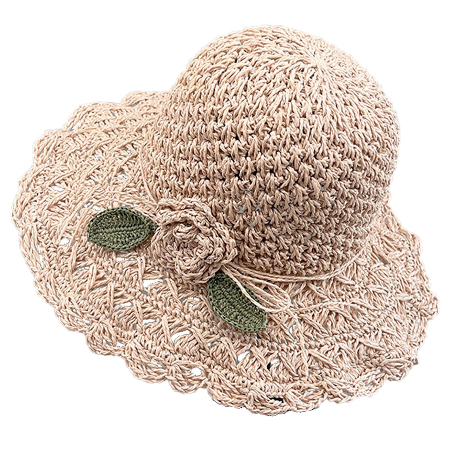 Click here for Hhspeishii Sun Hat Sun-Worthy Crochet Straw Hat Wi... prices