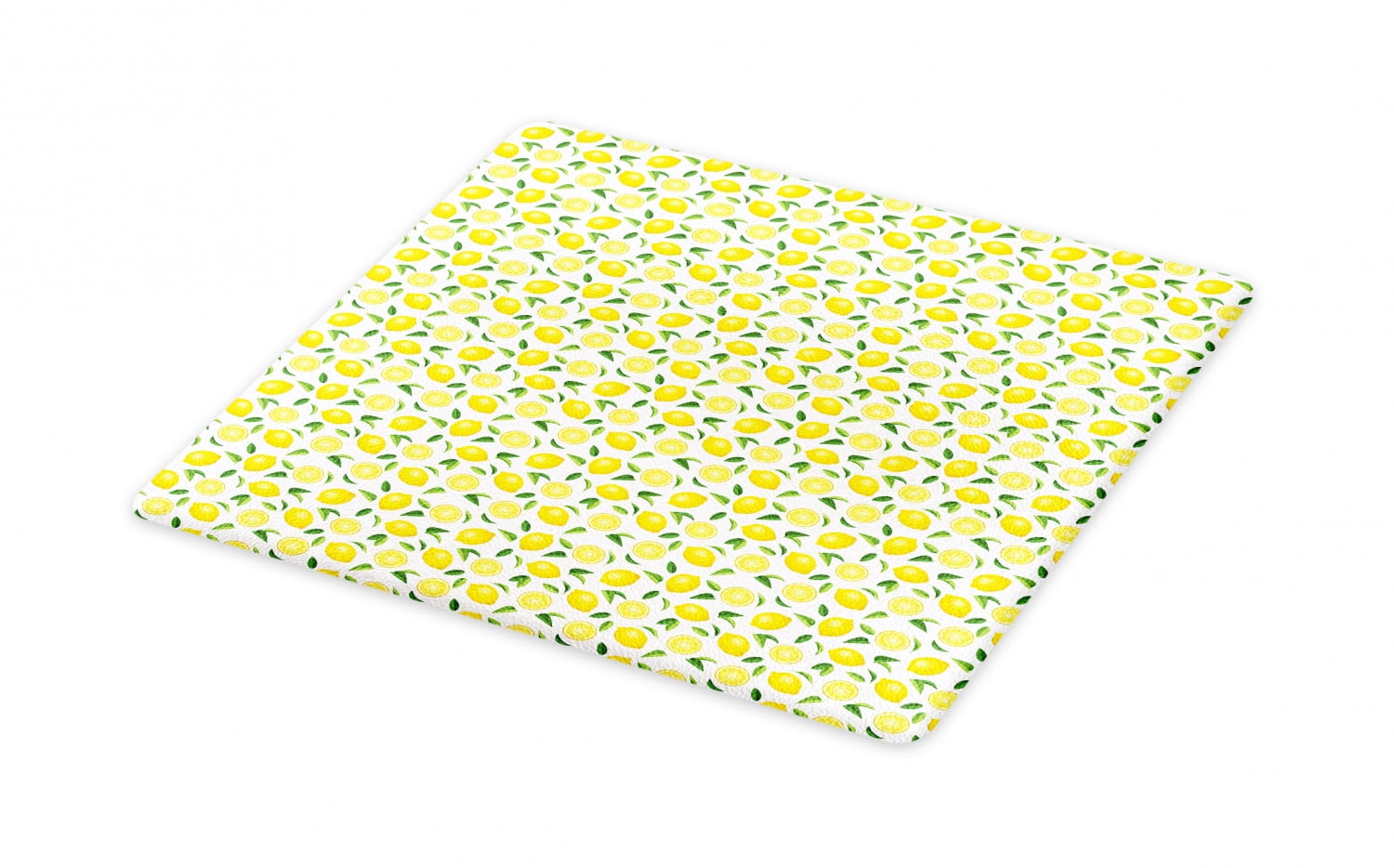 Lemon Cutting Board, Lemons and Leaves Half Sliced Summer Juicy Fruit ...