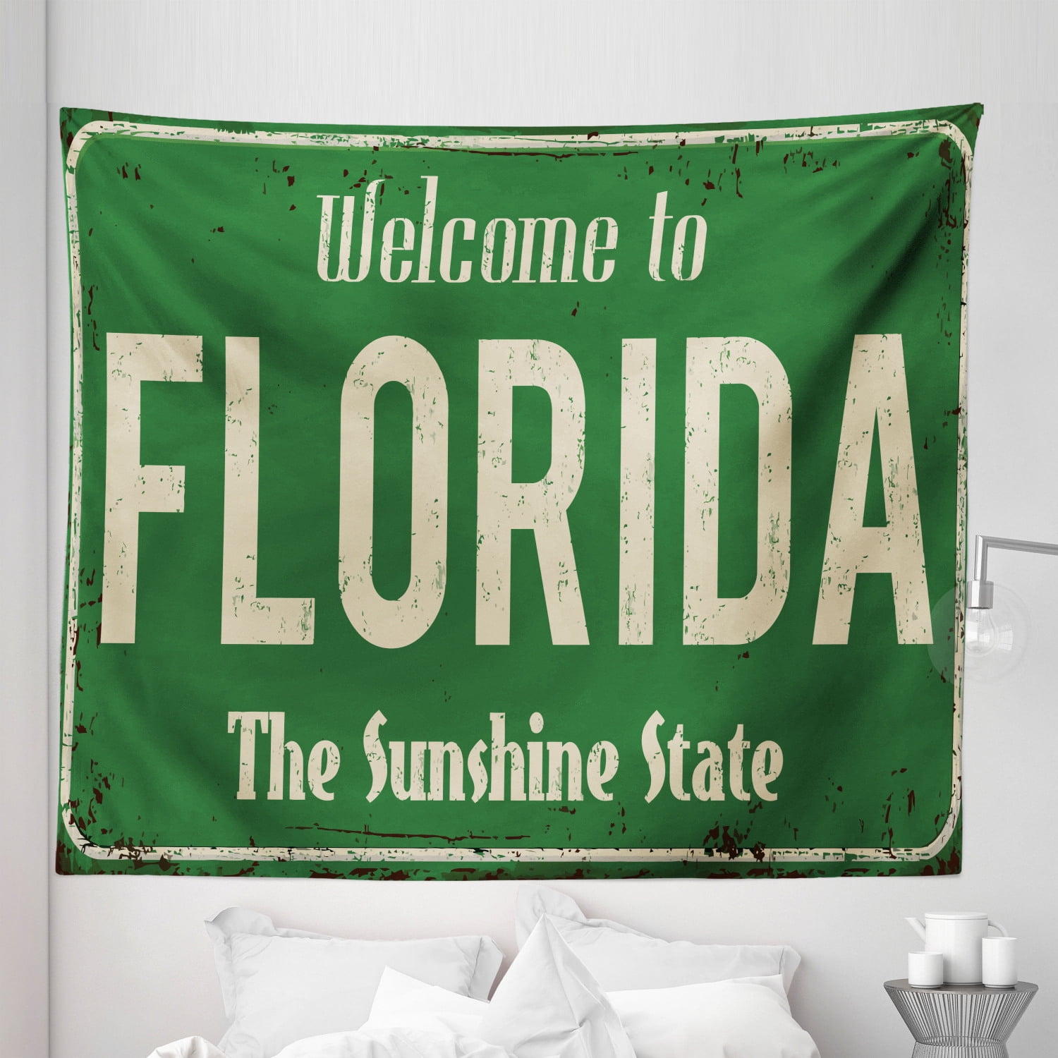 Florida Tapestry, Welcome to Florida Old and Rusty Graphic Sign Design ...