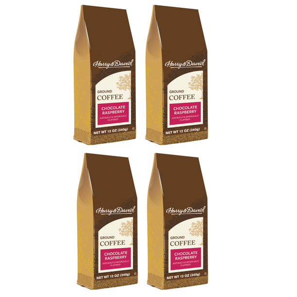 Harry & David Chocolate Raspberry Ground Coffee - 4 Bags(12 oz each ...