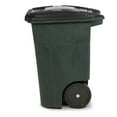 Toter Outdoor Commercial 48 Gallon Large Recycling Trash Can with Quiet ...