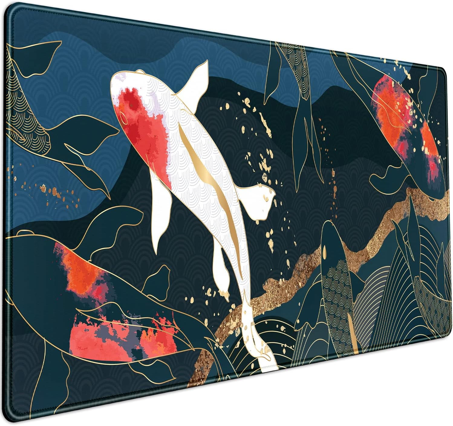 Carp Large Mouse Pad Cute Koi Fish Gaming Desk Mat Japanese Mousepad ...