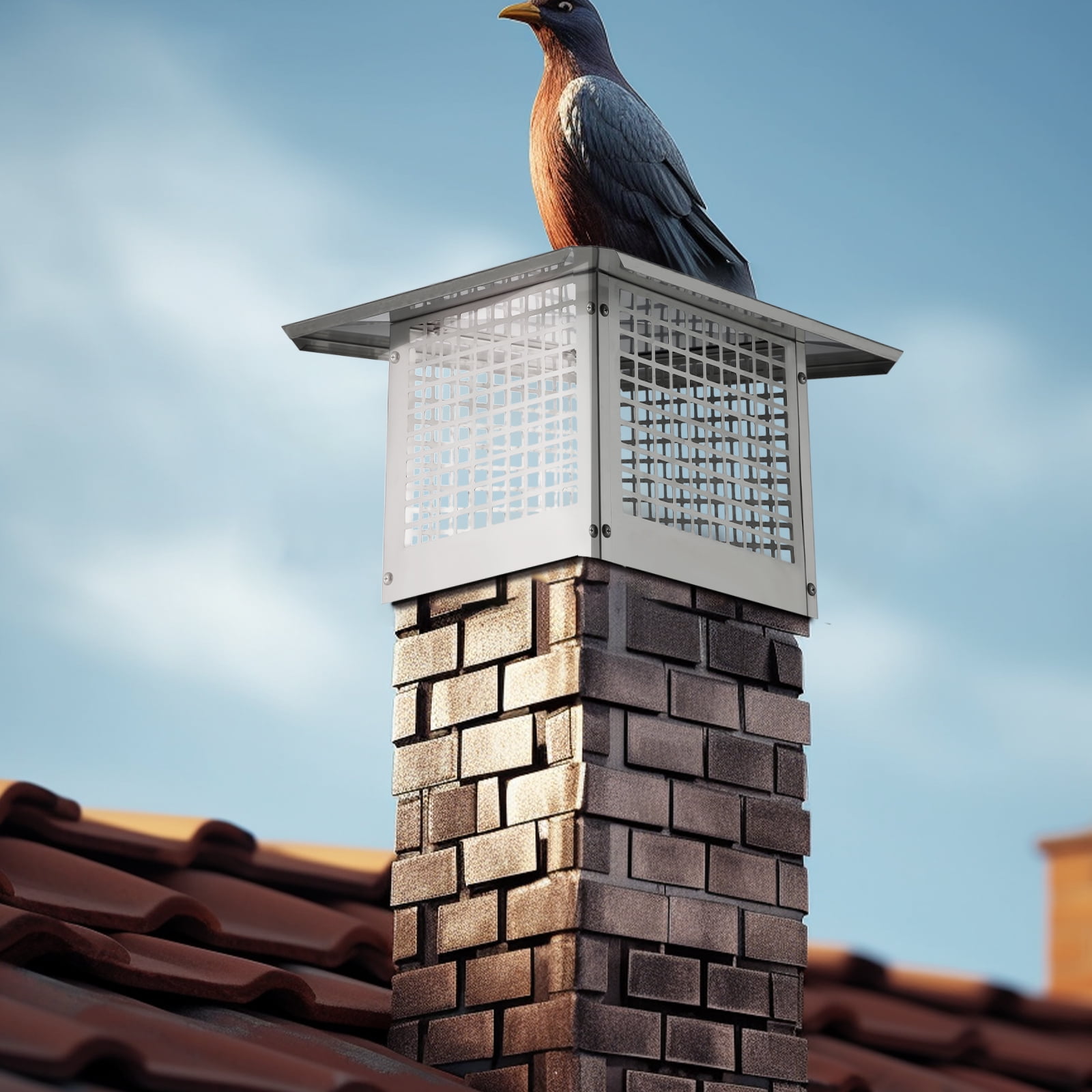 BENTISM Chimney Cap 12” x 12” 304Stainless Steel Fireplace Flue Caps ...