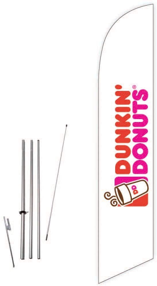 Cobb Promo Dunkin Donuts White Feather Flag with Complete 15ft Pole kit ...