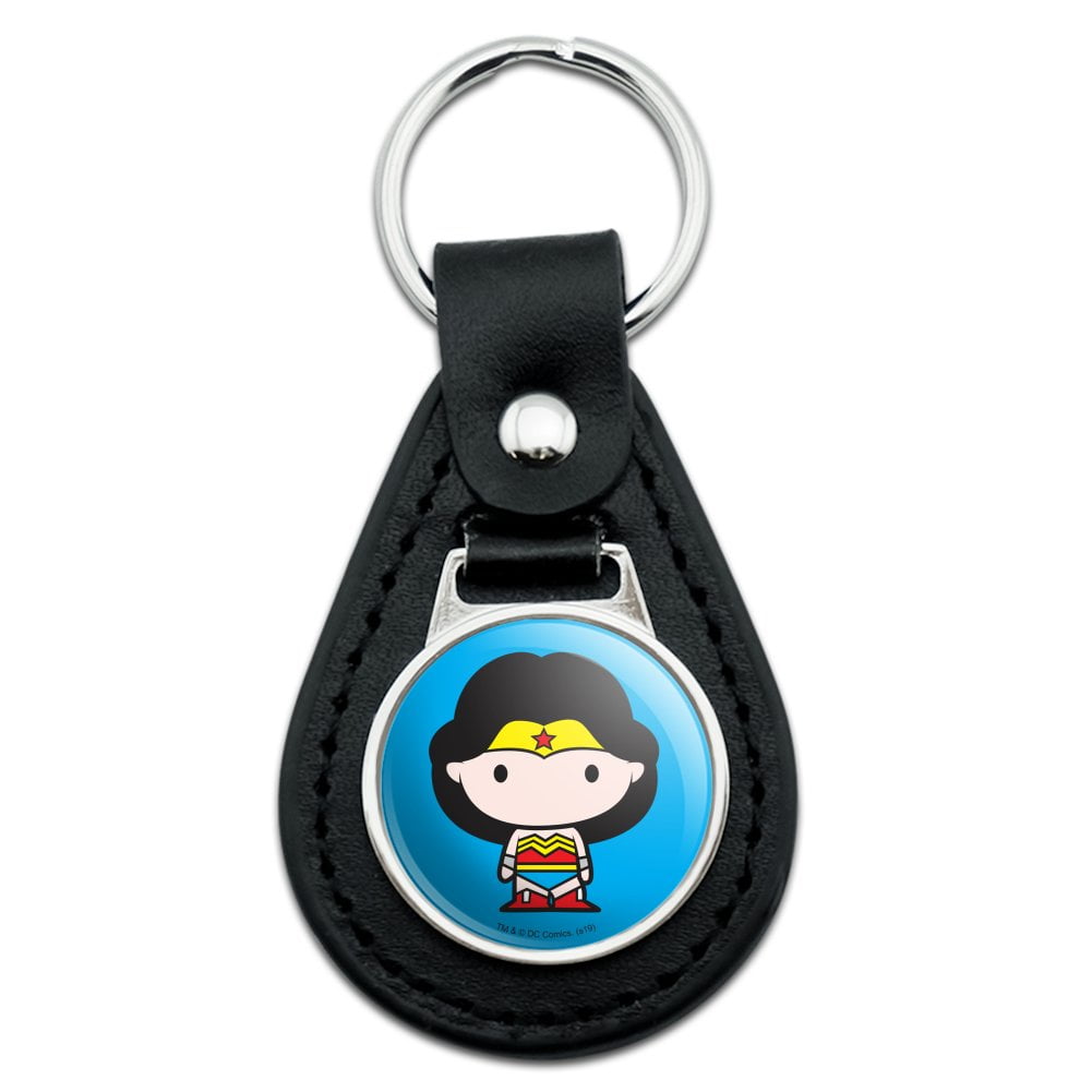 Black Leather Wonder Woman Cute Chibi Character Keychain - Walmart.com