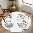 Black White Round Area Rug 5 FT, Non Slip Bedroom Rugs, Cartoon ...