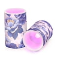 Blue Peony Flickering Flameless Candles Battery Operated with Remote ...