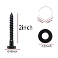 25PCS 1/4" x 2" Hex Head Lag Screws, Stainless Steel Black Lag Bolts ...