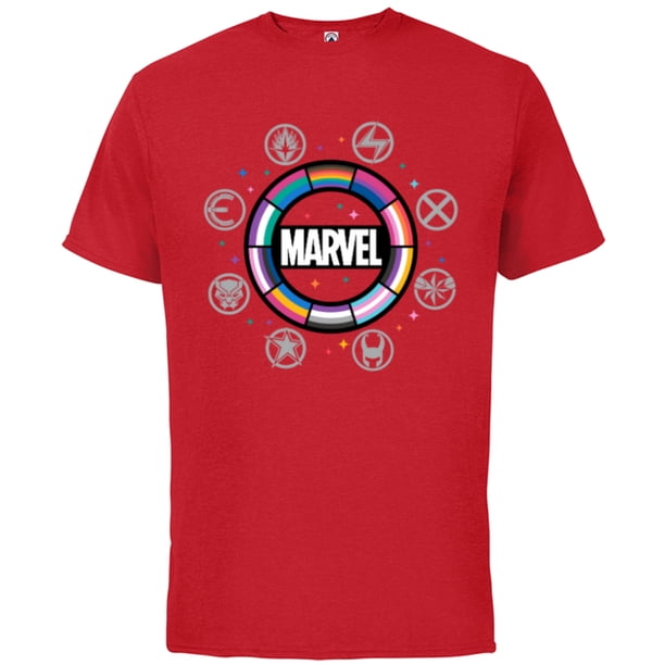 Marvel Pride Flag Rainbow Circle Logo Proud Heroes Symbols - Short ...