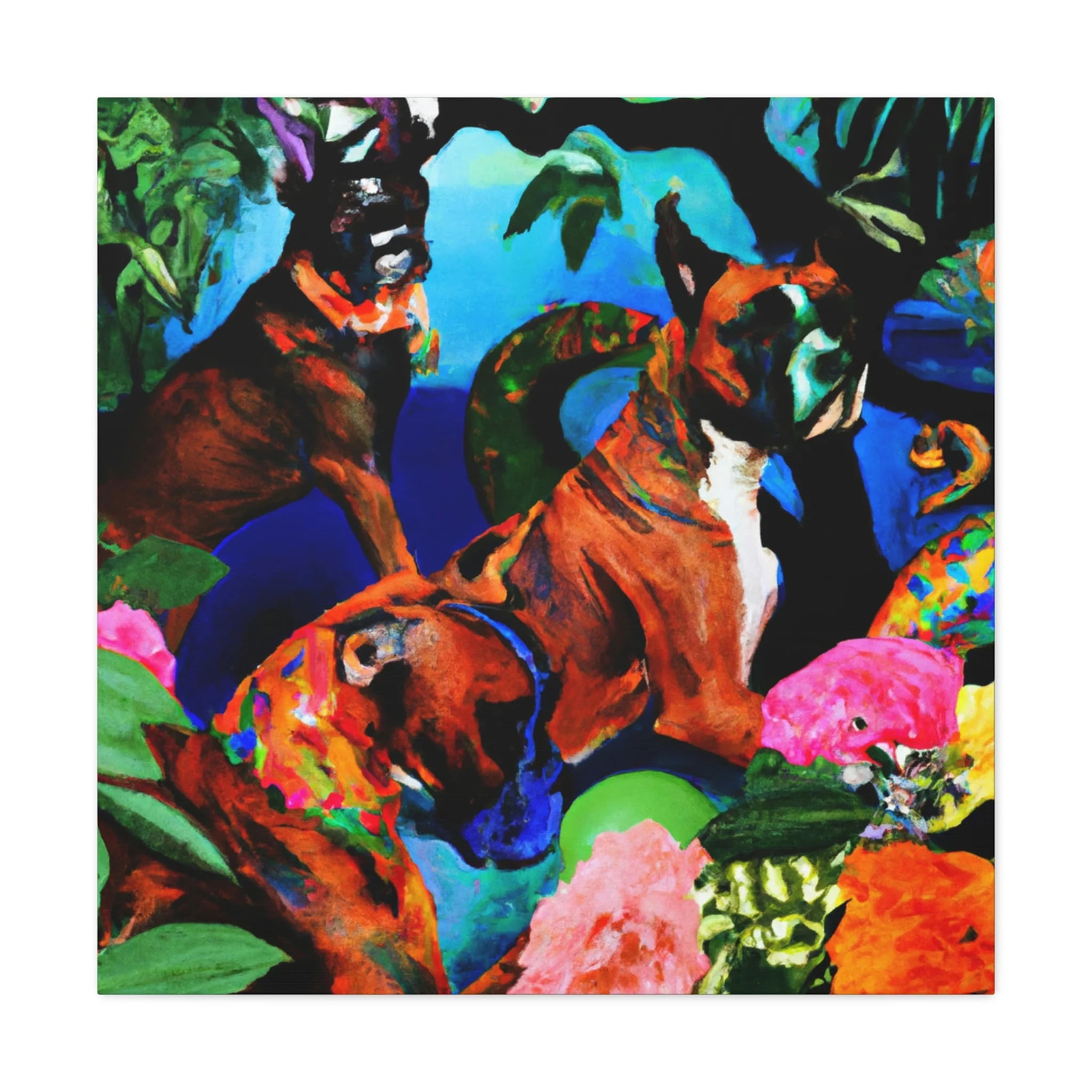 Boxer in Combat Pose - Canvas - Walmart.com