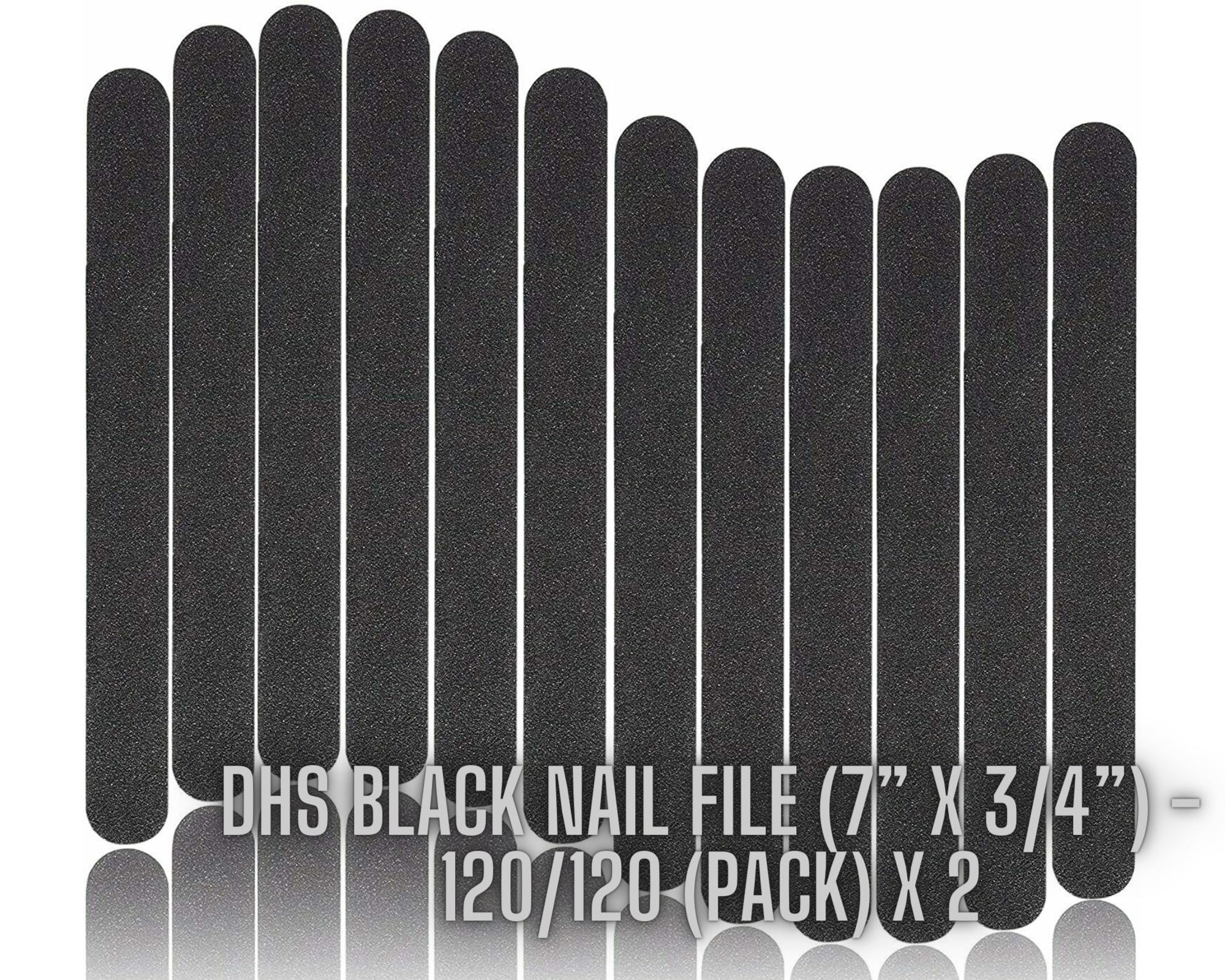 DHS Black Nail File (7” x 3/4”) - 120/120 (pack) x 2 - Walmart.com