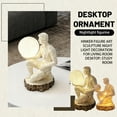 Resin Art Statue with LED Light - Mini Philosopher Decor for Living ...