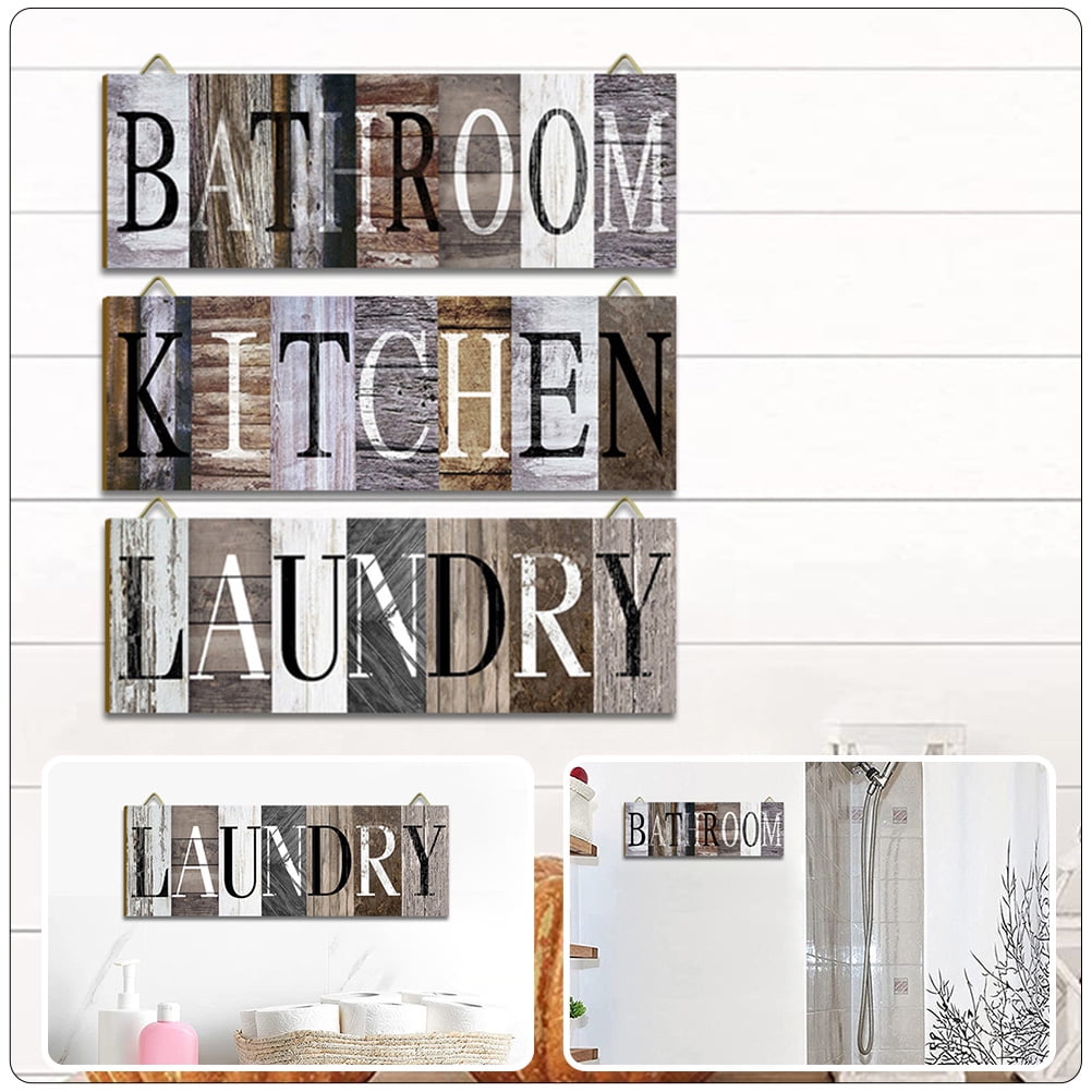 Click here for Unbranded 3pcs Laundry Bathroom Sign Indication Wo... prices