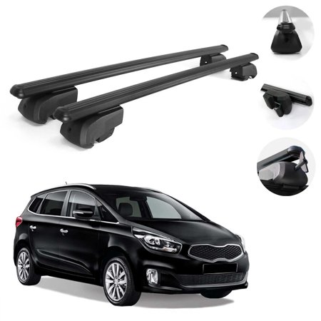 Black Roof Rail Rack Cross Bars Aluminum Luggage Carrier For KIA Rondo ...