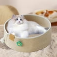 19.69 Inch Handwoven Round Cat Bed Basket, Natural Rope Nest for Small ...
