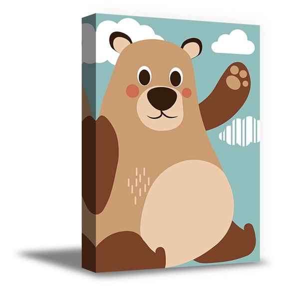 Awkward Styles Bear Prints Forest Animals Framed Canvas Art Kids Room ...
