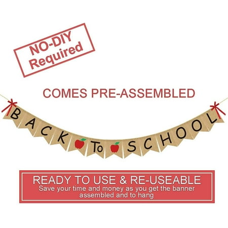 Welcome Banner Burlap - First Day Of School Banner - Teacher Banner ...