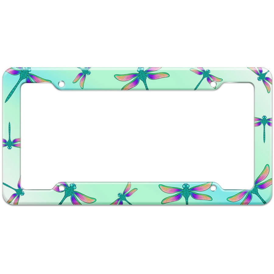 Dragonfly Blue Teal Pattern License Plate Frame - Walmart.com - Walmart.com