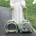 Rolling Cat Carrier with Wheels, Collapsible Telescopic Handle ...