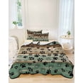 Animal Paw Print 3 Pieces Quilt Set, 1 Quilt with 2 Shams, Dog Claws ...