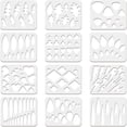 12Pcs 12 Style Plastic Drawing Painting Stencils Templates Mixed ...