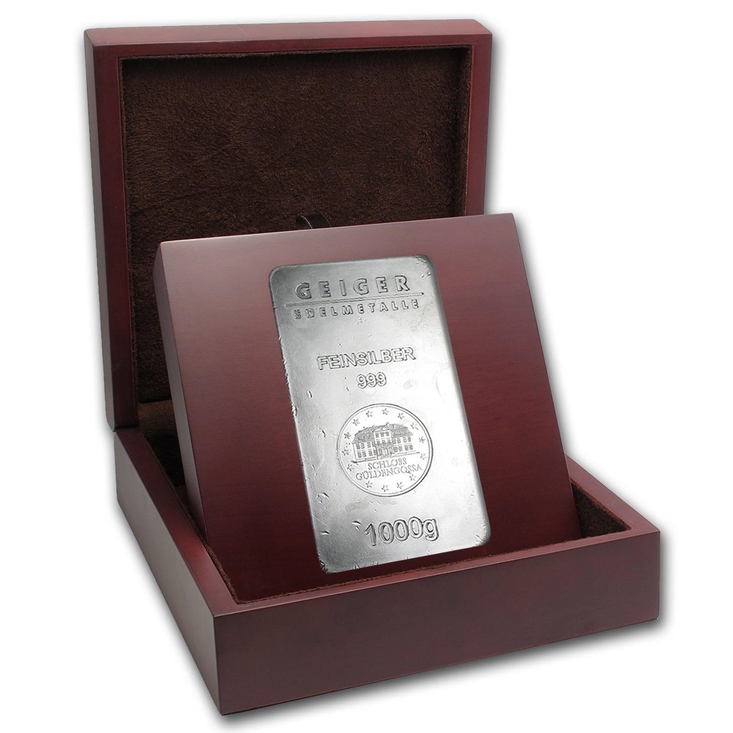 APMEX Wood Gift Box - 1 kilo Silver Geiger Security Line Bar - Walmart.com