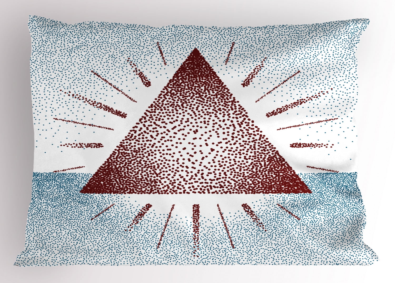 Geometric Pillow Sham Digital Triangle Form with Dots Retro Pyramid ...