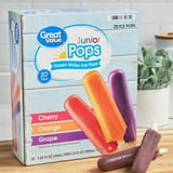 Great Value Junior Ice Pops, Cherry, Orange, and Grape, 33 fl oz, 20 ...