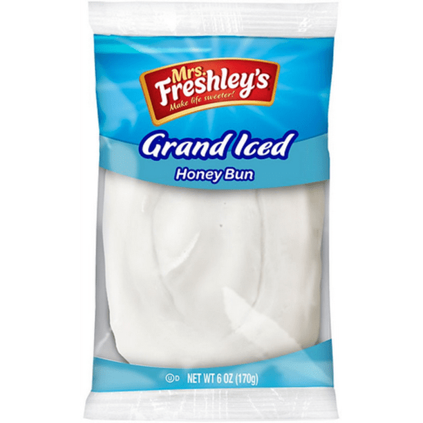 Mrs. Freshley's Grand White Iced Honey Buns, 6-Pack 6 Ounces Each ...