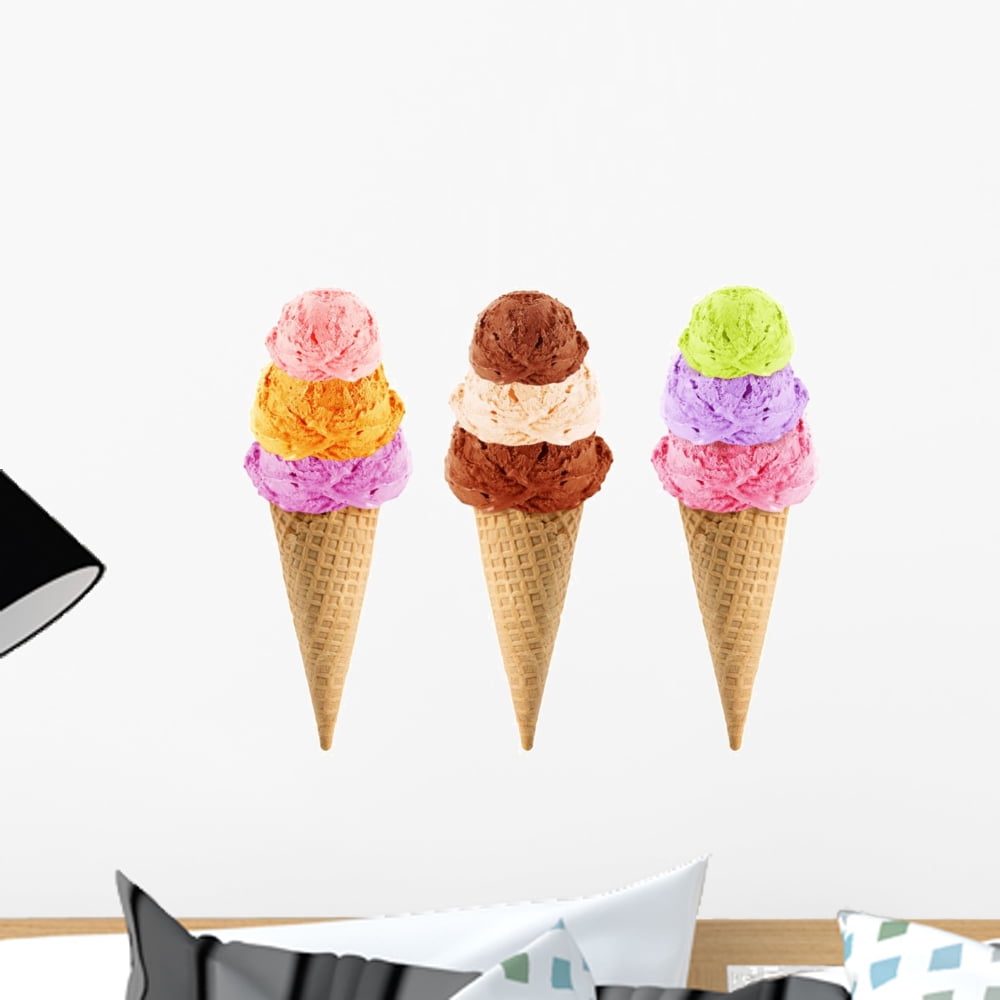 Ice Cream Cone Wall Mural by Wallmonkeys Peel and Stick Graphic (18 in ...