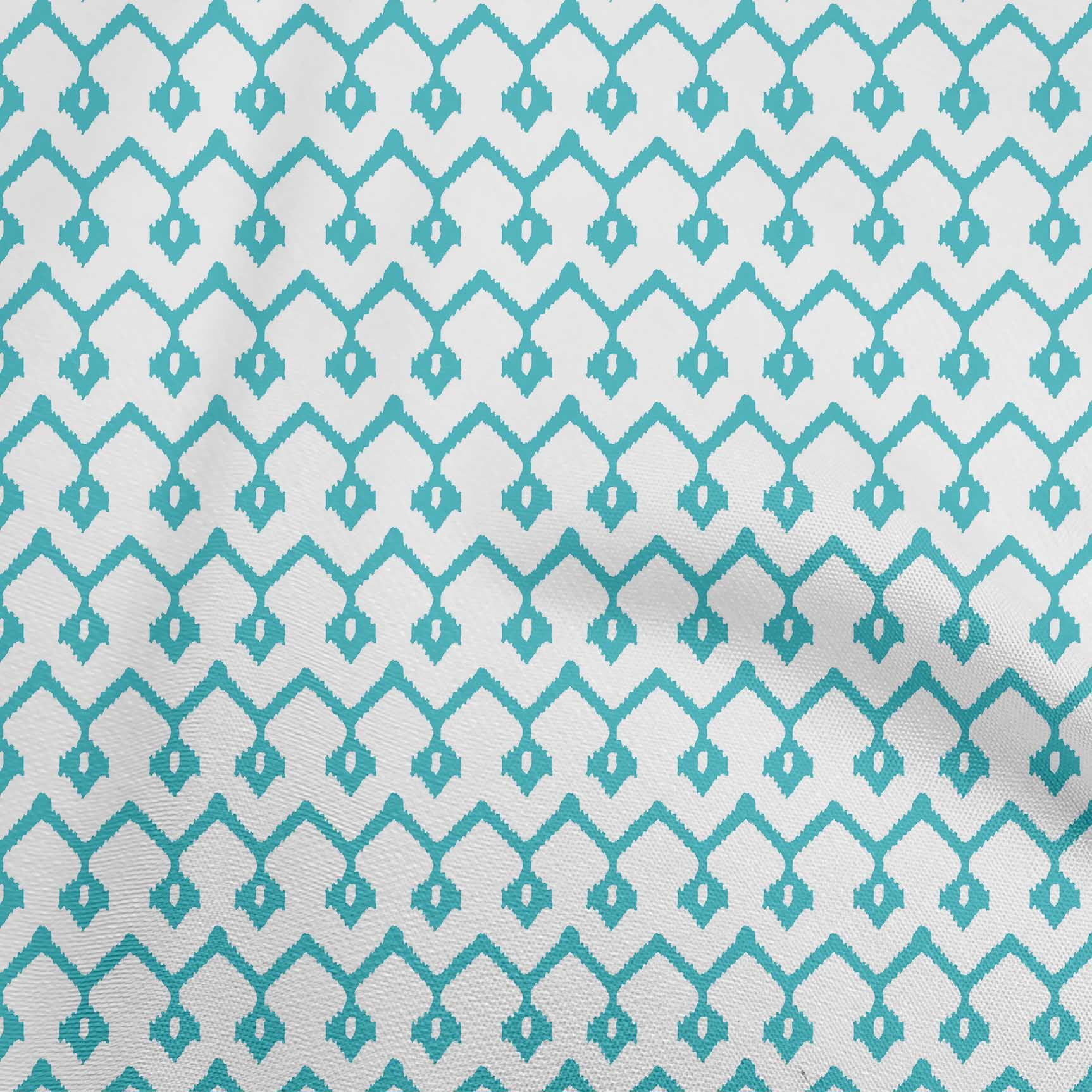 oneOone Cotton Cambric Turquoise Blue Fabric Ikat Quilting Supplies ...